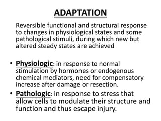 cellular adaptation and response to injury | PPTX