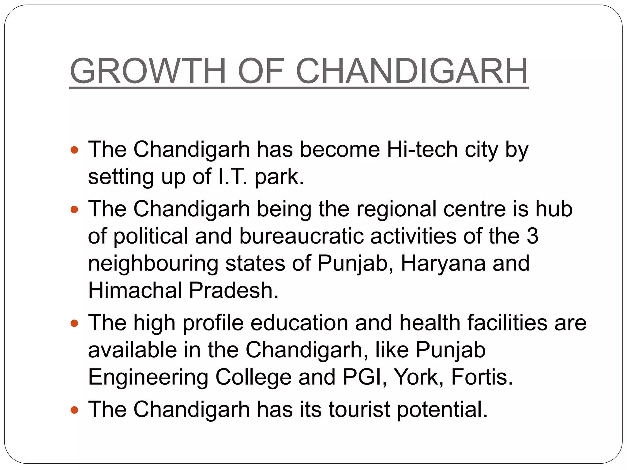Chandigarh - planning and its transformation | PPTX