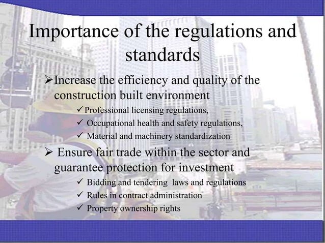 Final Chapter 4 CONSTRUCTION LAWS AND REGULATIONS.ppt | Construction ...