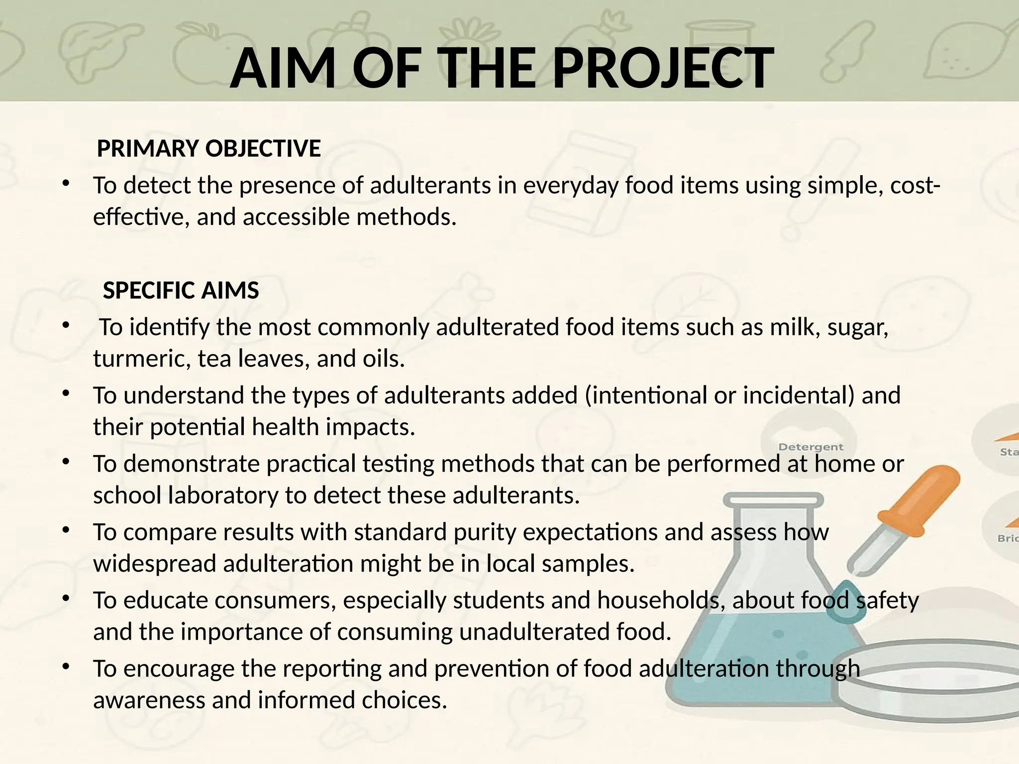 Testing adulthood in food items best pptx | PPTX