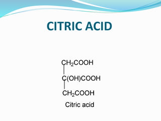 HYDROXY ACIDS:- MALIC, TARTARIC AND CITRIC ACIDS | PPTX