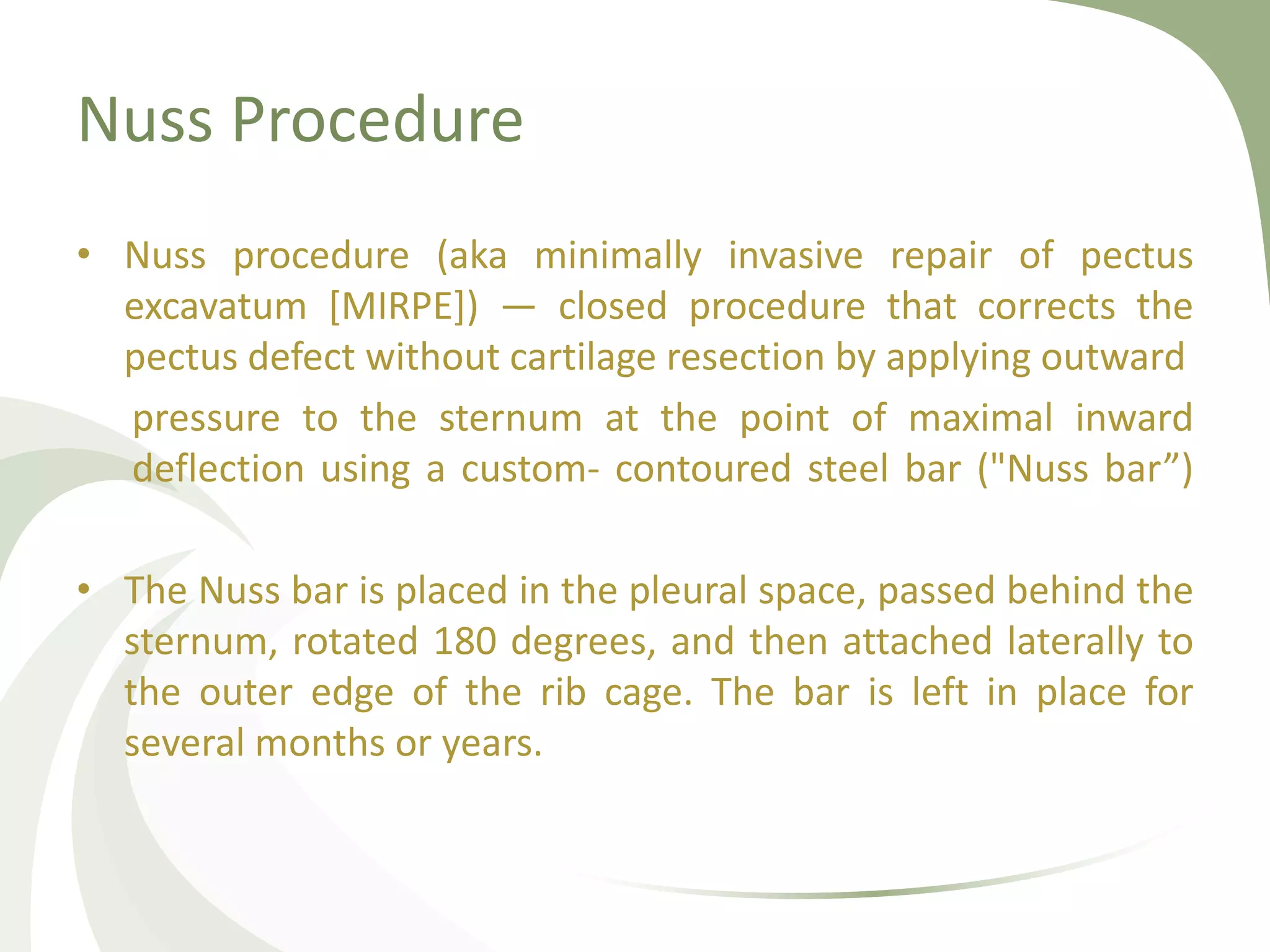 Congenital Chest Wall Abnormality | PPTX