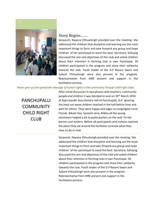 Final child right club formation report | PDF