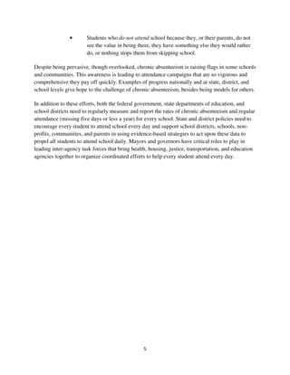 The Importance of Being in School: A Report on Absenteeism in the ...