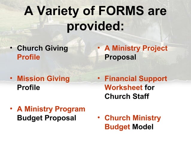 Building a Church Budget Bridge | PPT