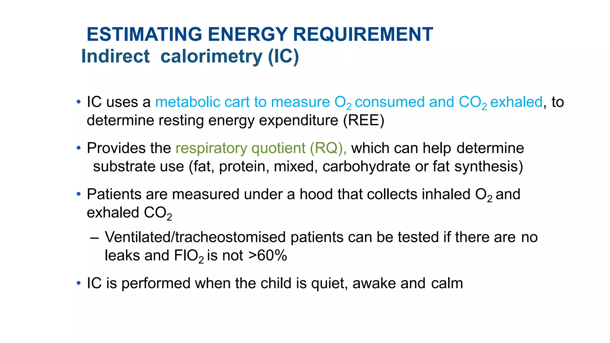 nutritional need of critical ill child | PPTX