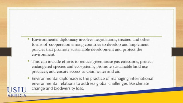 FINAL CLASS PRESENTATION ON ENVIRONMENTAL DIPLOMACY..pptx | Environmental Services Industry ...