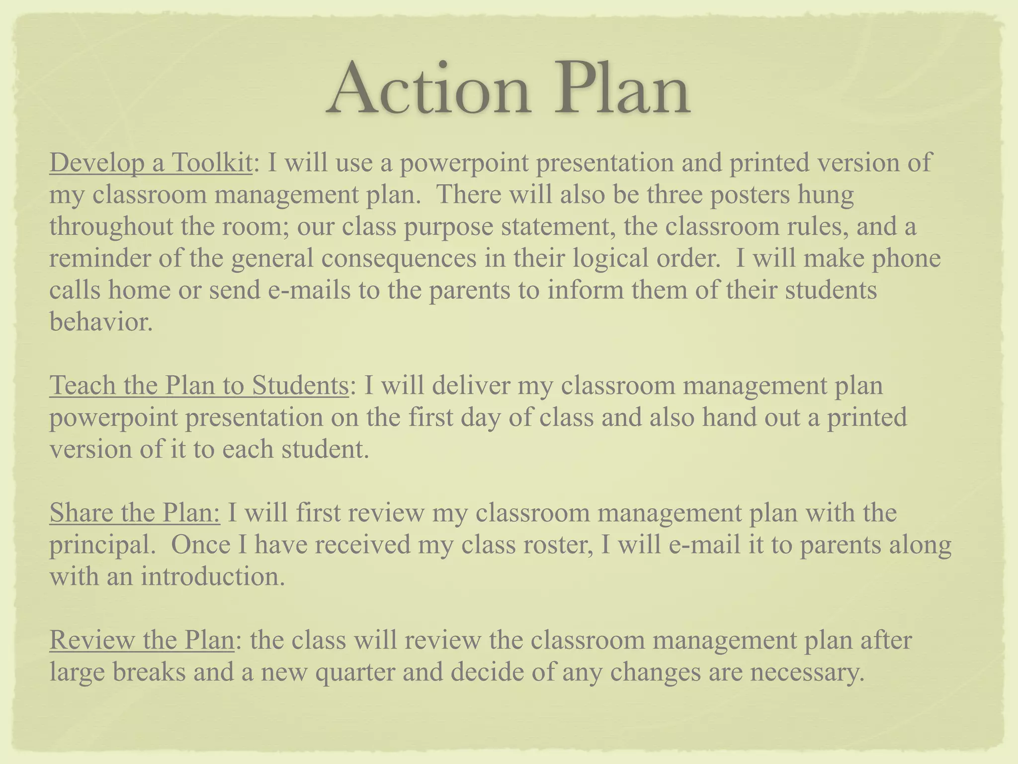 Final Classroom Management Plan | PPT | Free Download
