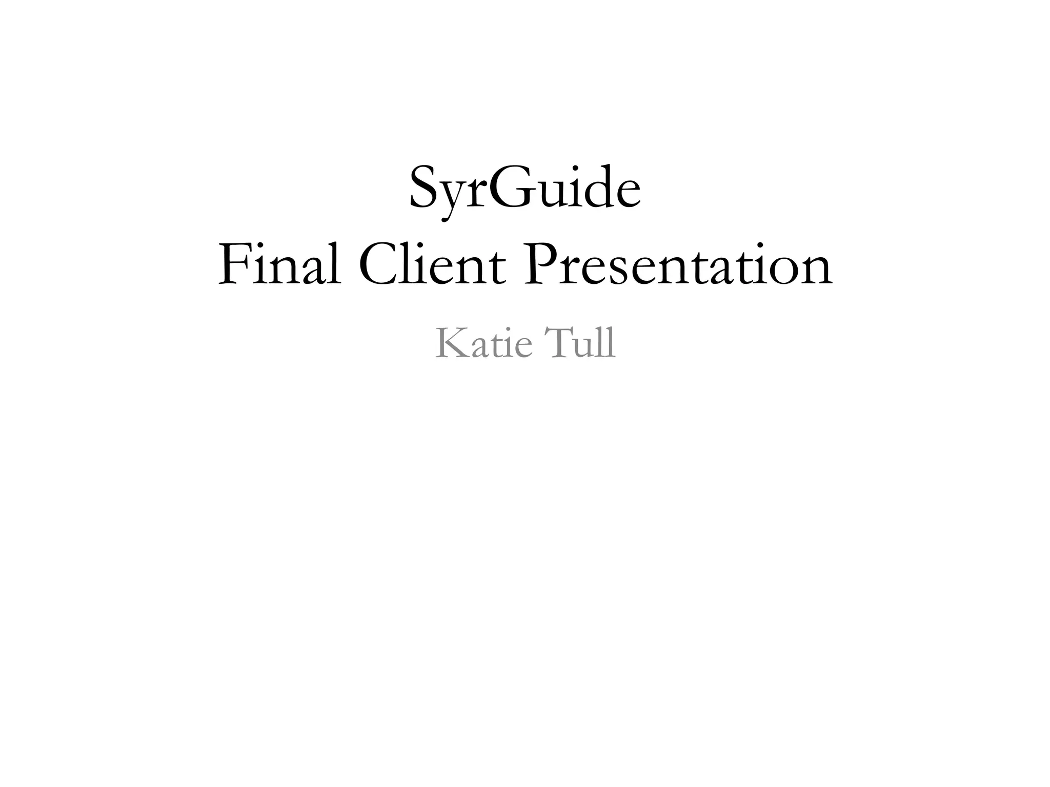 Client Presentation Draft | PPT