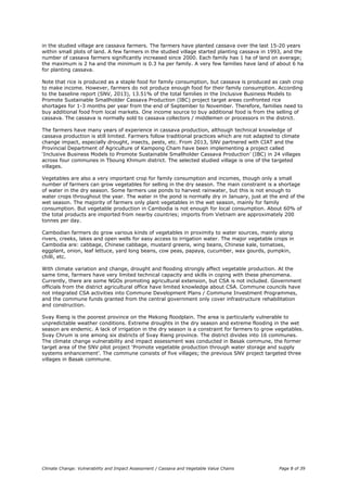 Final climate change vulnerability and impact assessment in Kampong Cham and Svay Rieng ...