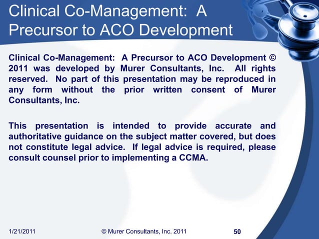 Clinical Co-Management: A Precursor to ACO Development