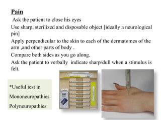 clinical skills: examination of sensory system | PPTX