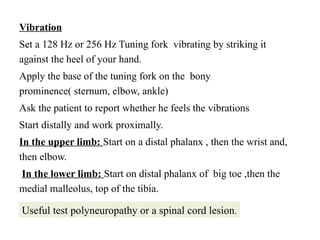 clinical skills: examination of sensory system | PPTX