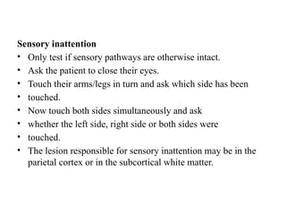 clinical skills: examination of sensory system | PPT