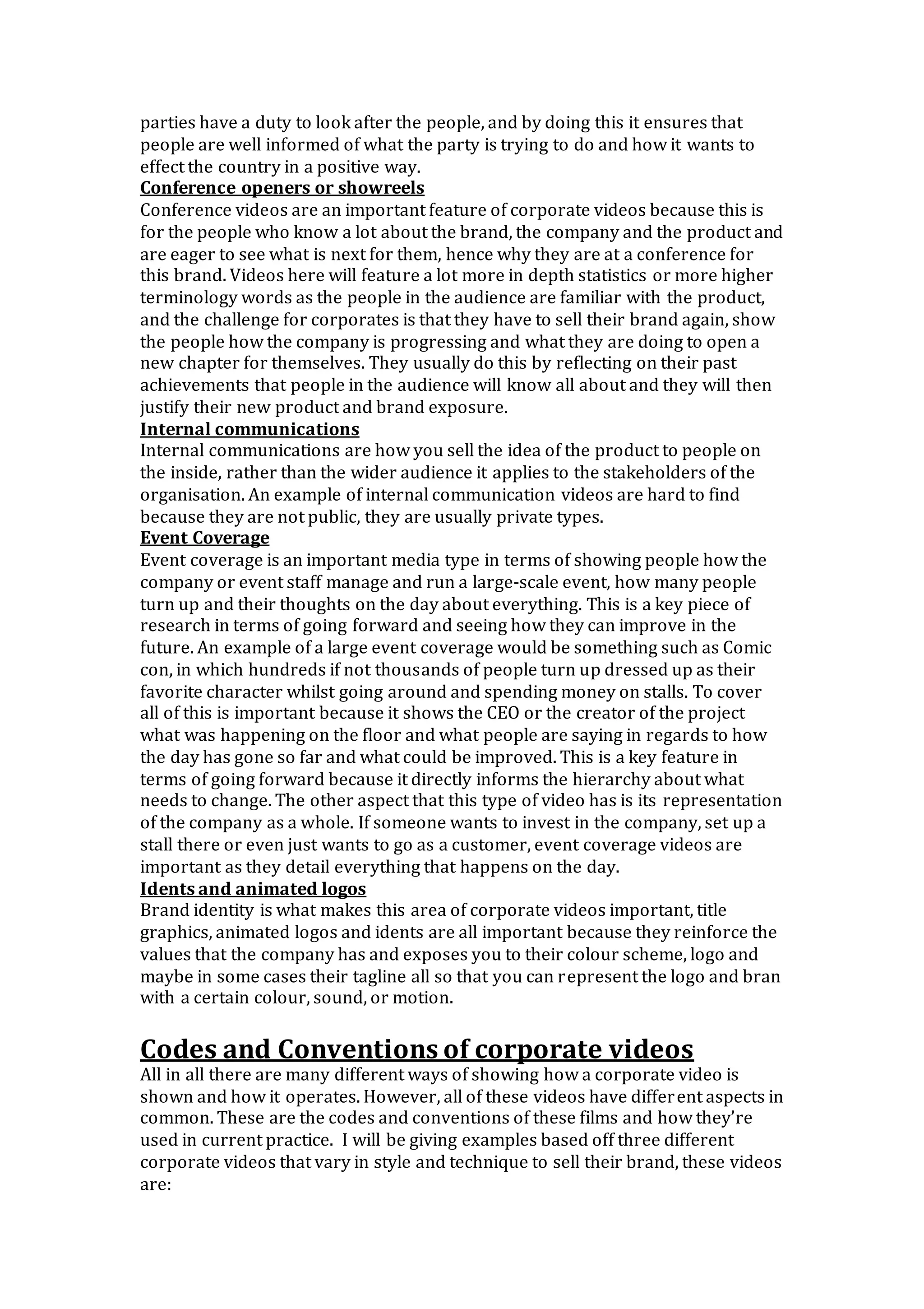 Codes and Conventions Essay | DOCX