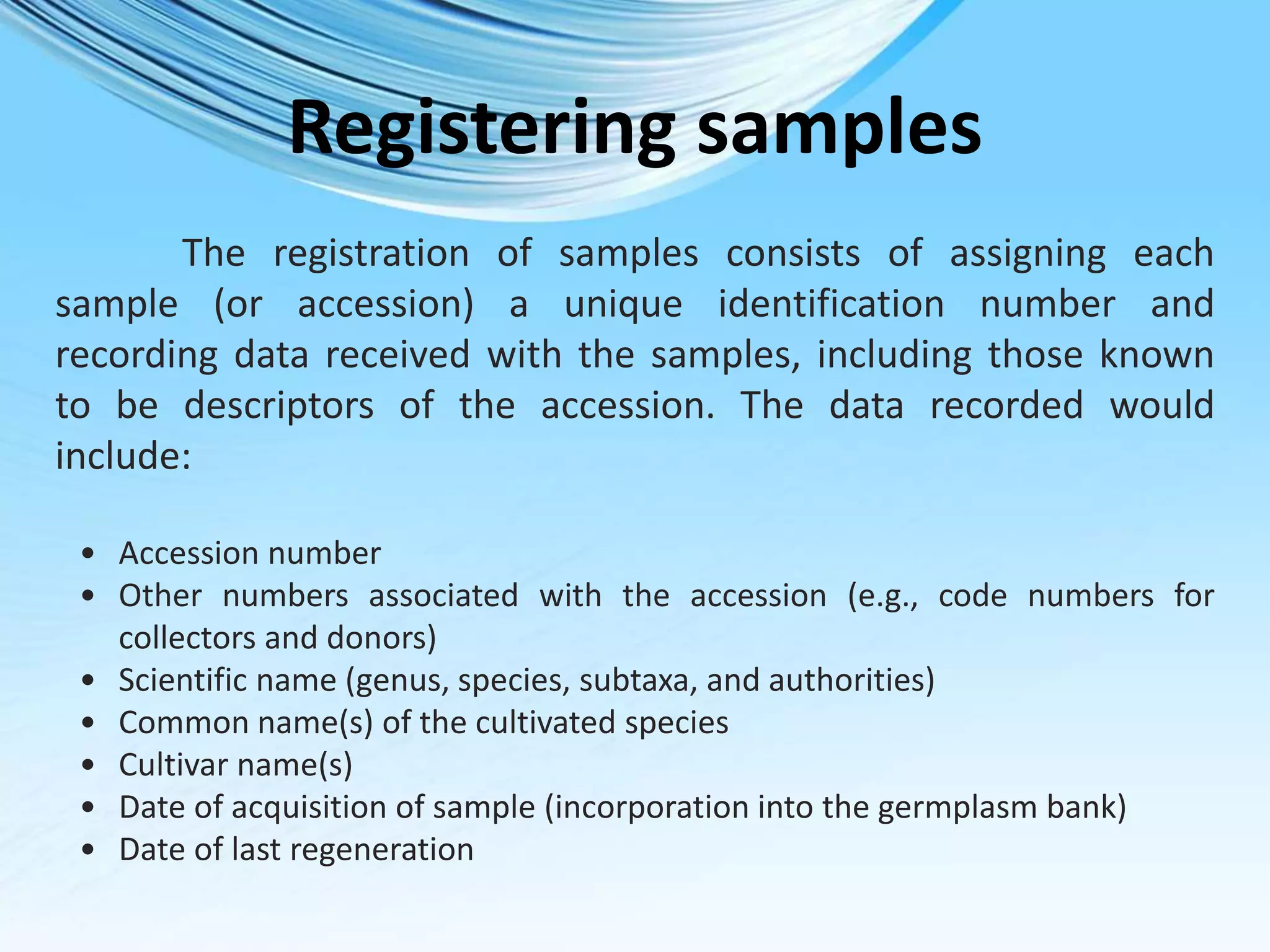 Collection, evaluation and documentation of germplasm | PPTX
