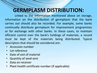 Collection, evaluation and documentation of germplasm | PPTX