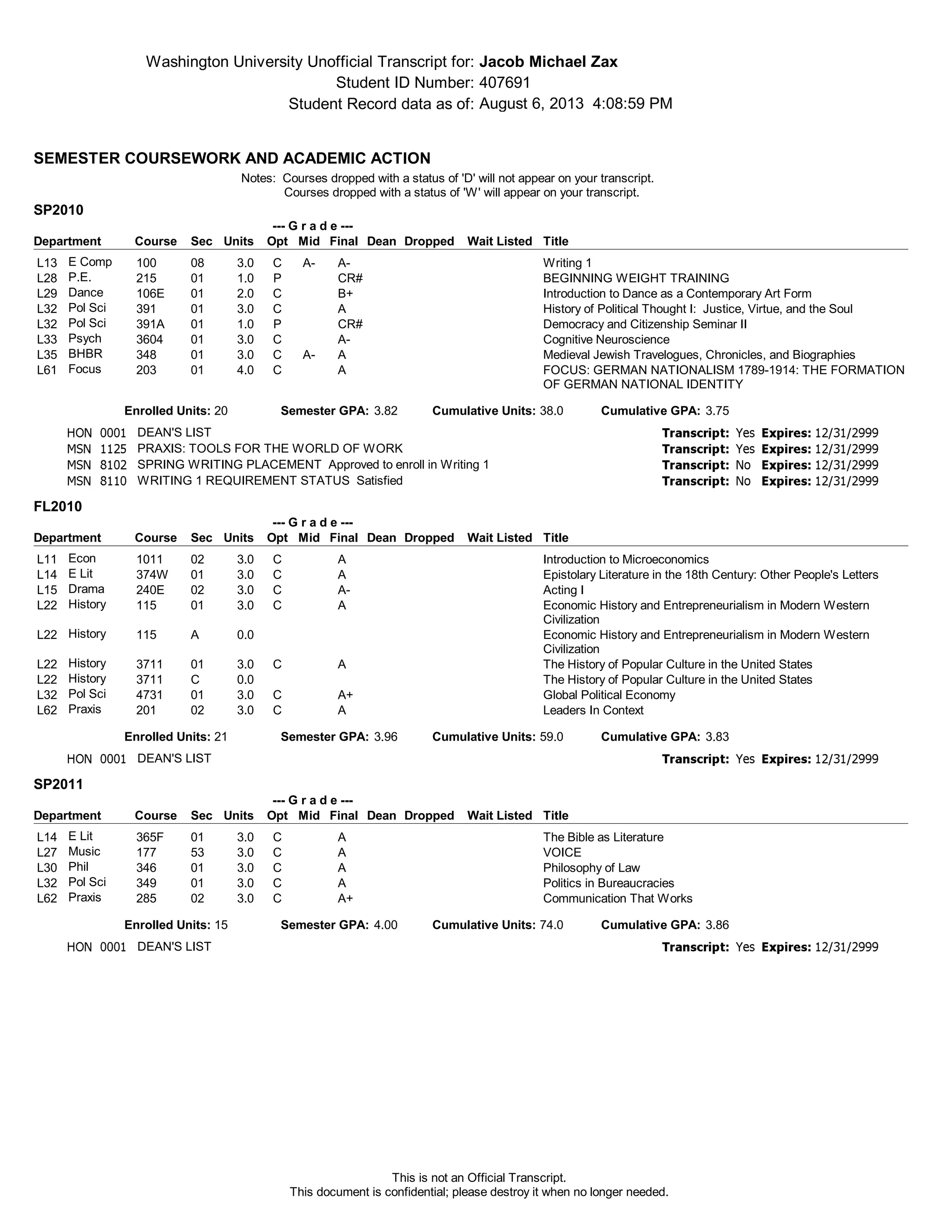 Final college transcript | PDF | Undergraduate Education | College ...