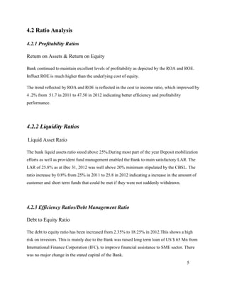 Ratio Analysis Commercial Bank | DOCX