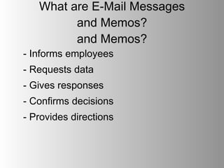 Routine E-Mail Messages and Memos | PPT
