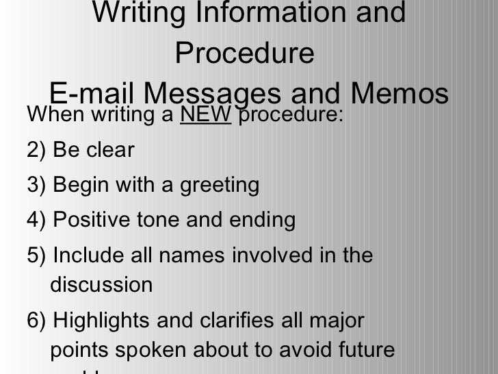Routine E-mail messages and memos