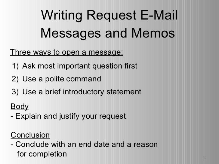 Routine E-mail messages and memos