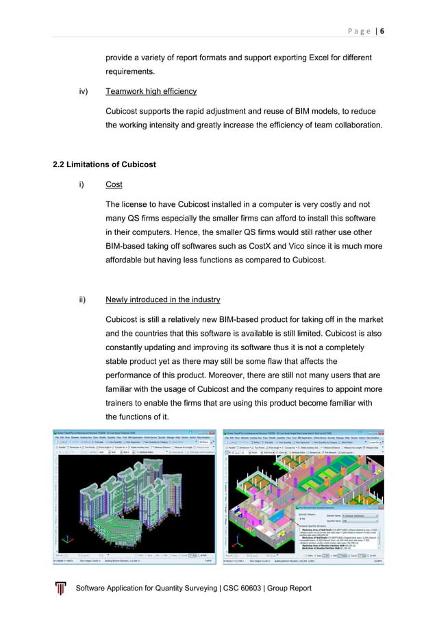 Software Application in Quantity Surveying - Report | PDF | Civil Engineering Industry | Industries