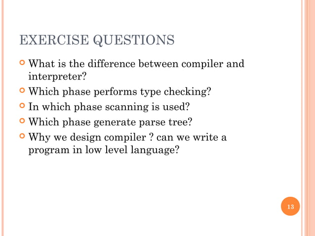 basics of compiler design | PPT