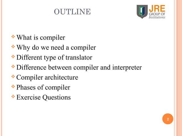 basics of compiler design | PPT