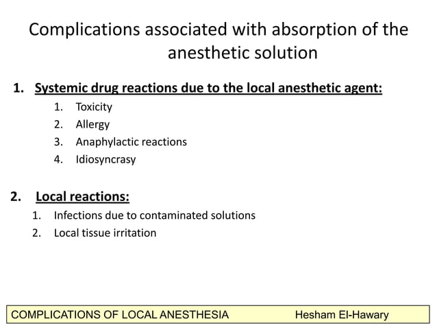 Complications Of Dental Local Anesthesia | PDF | Brain and Nervous ...