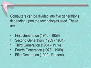 Final computer generations | PPT | Free Download