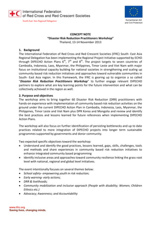 Final Concept Note for the DRR Practitioners Workshop 13-14 November ...
