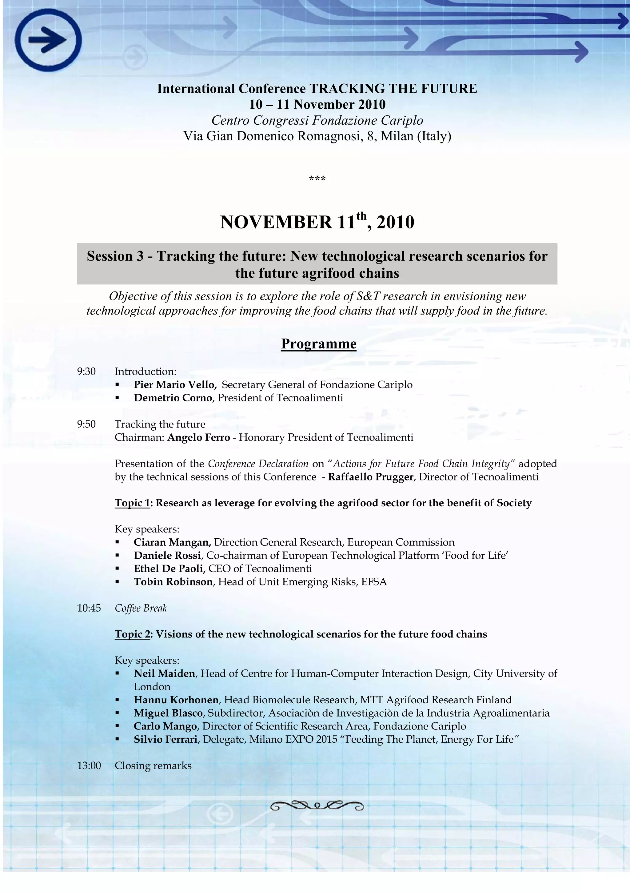 Session 3: International conference "Tracking the future" | PDF