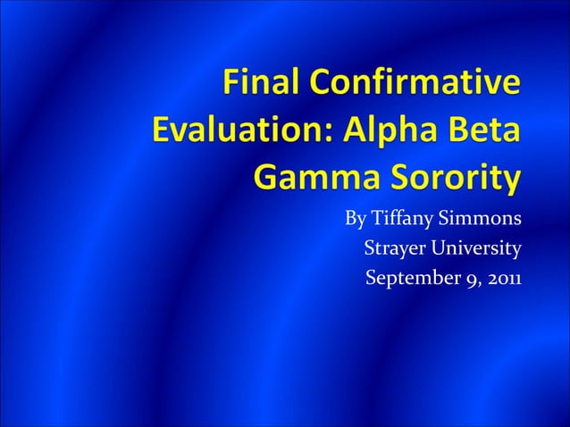 Final confirmative evaluation | PPT