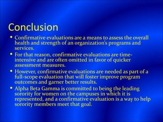 Final confirmative evaluation | PPT