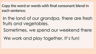 Final Consonant Blends Lesson in English 3 Quarter 2 | PPT