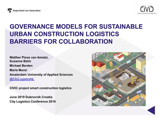 Governance models for sustainable urban construction logistics ...