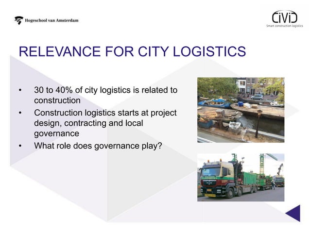 Governance models for sustainable urban construction logistics ...