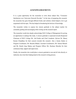 Consumer satisfaction on television network service provider- A Step ...