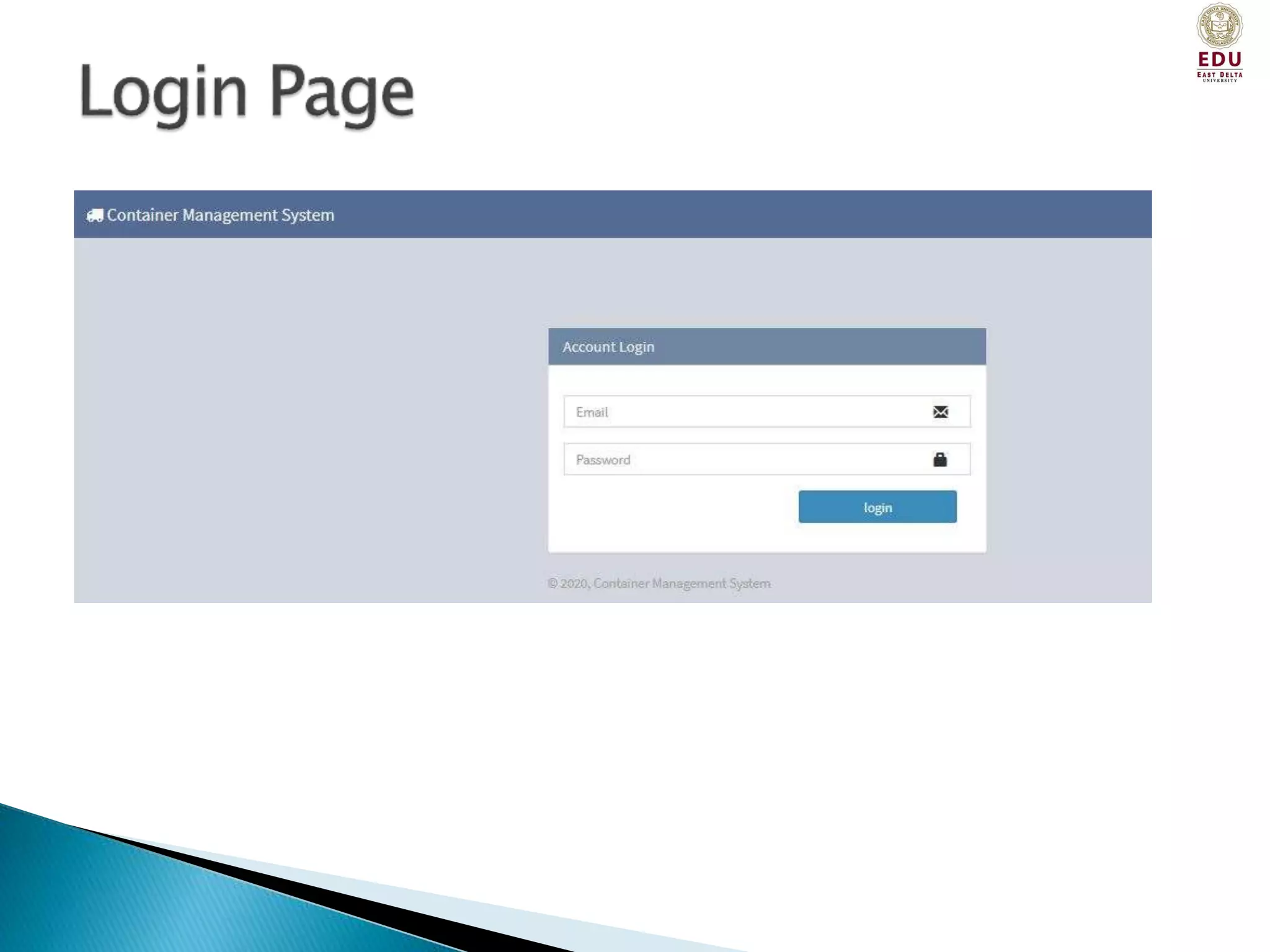 Container Terminal Management System Ppt