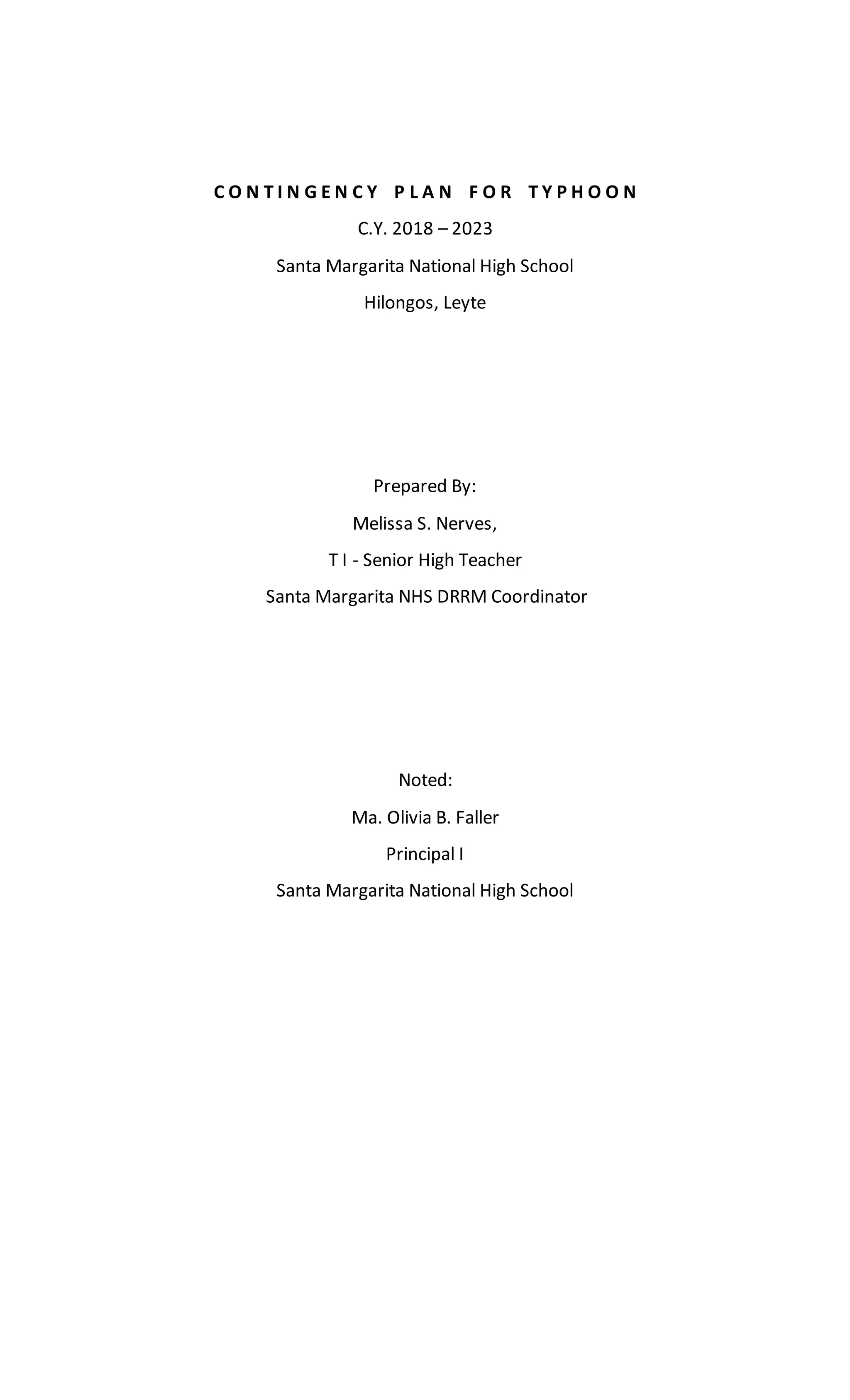 Draft Contingency Plan | DOCX