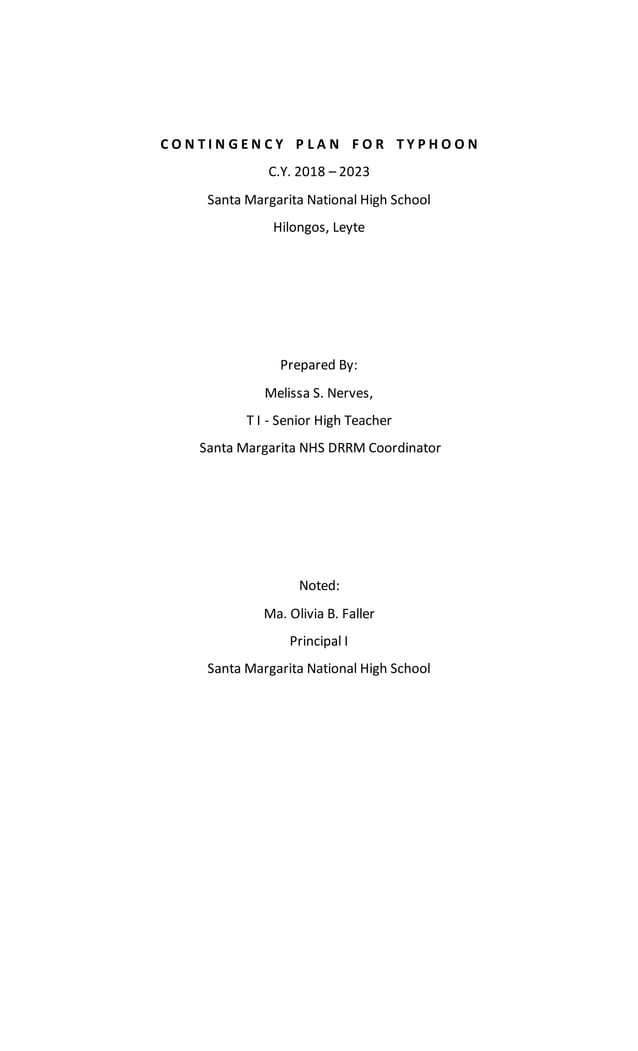 Draft Contingency Plan | DOCX | Weather | Science