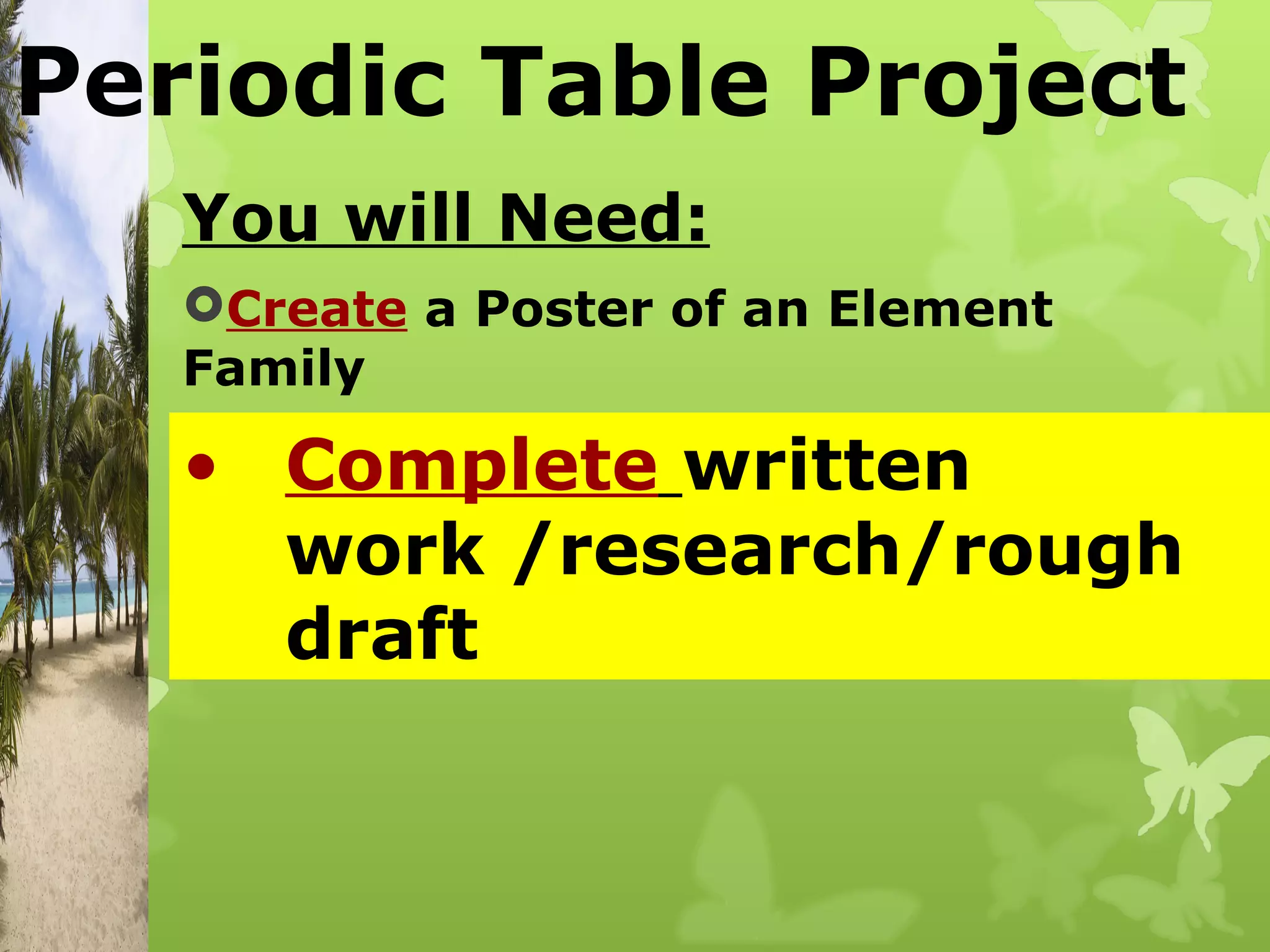 Periodic Table Project 2012 | PPT