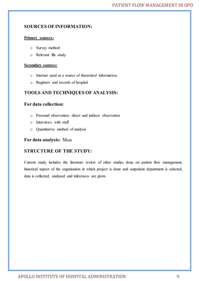 Patient flow management in opd | DOCX | Healthcare Industry | Industries