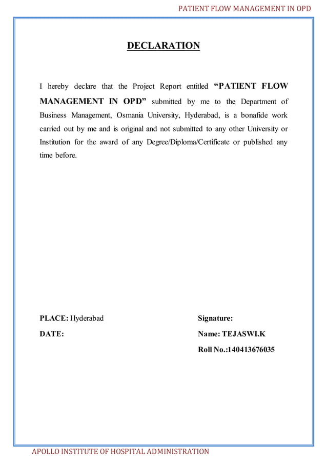 Patient flow management in opd | DOCX | Healthcare Industry | Industries