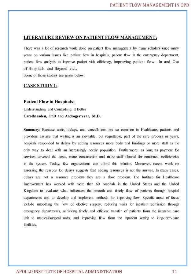 Patient flow management in opd | DOCX | Healthcare Industry | Industries