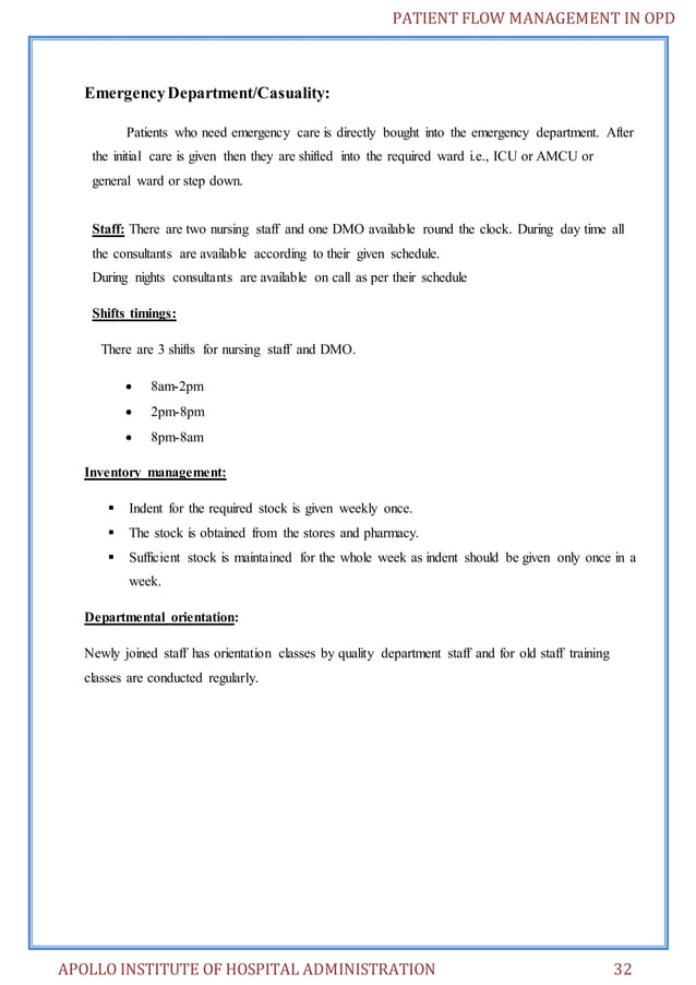 Patient flow management in opd | DOCX | Healthcare Industry | Industries
