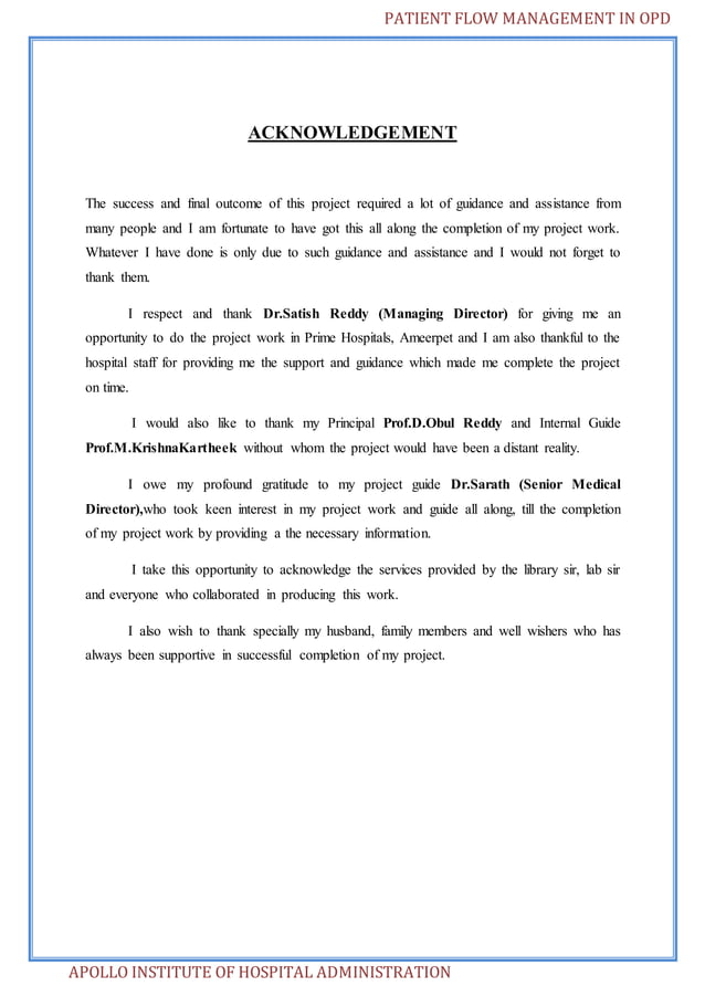 Patient flow management in opd | DOCX | Healthcare Industry | Industries