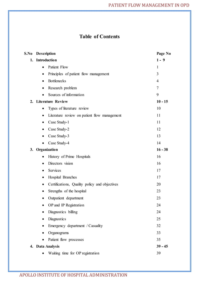 Patient flow management in opd | DOCX | Healthcare Industry | Industries