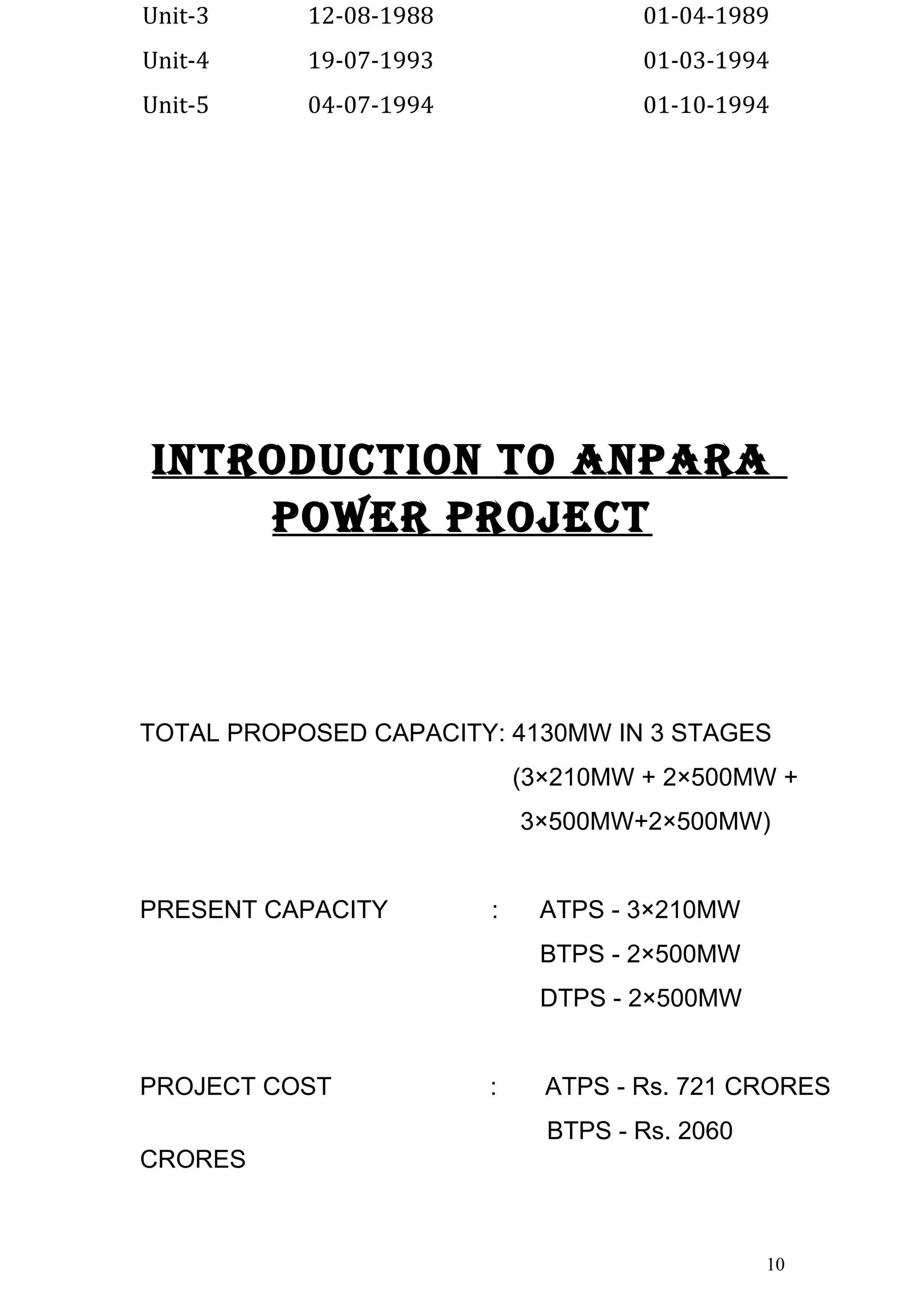 Thermal Power Plant In-Plant Training | DOC